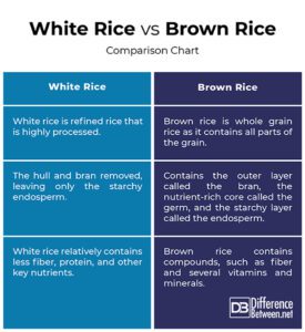 Difference Between White Rice and Brown rice | Difference Between ...