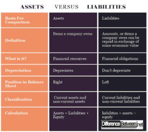 Differences Between Assets and Liabilities | Difference Between ...