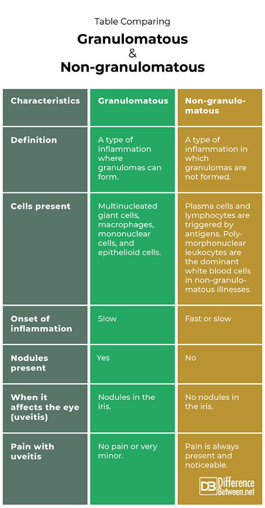 Difference Between Granulomatous and Non-Granulomatous | Difference Between