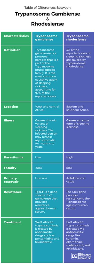 Difference Between Trypanosoma Gambiense and Rhodesiense | Difference ...